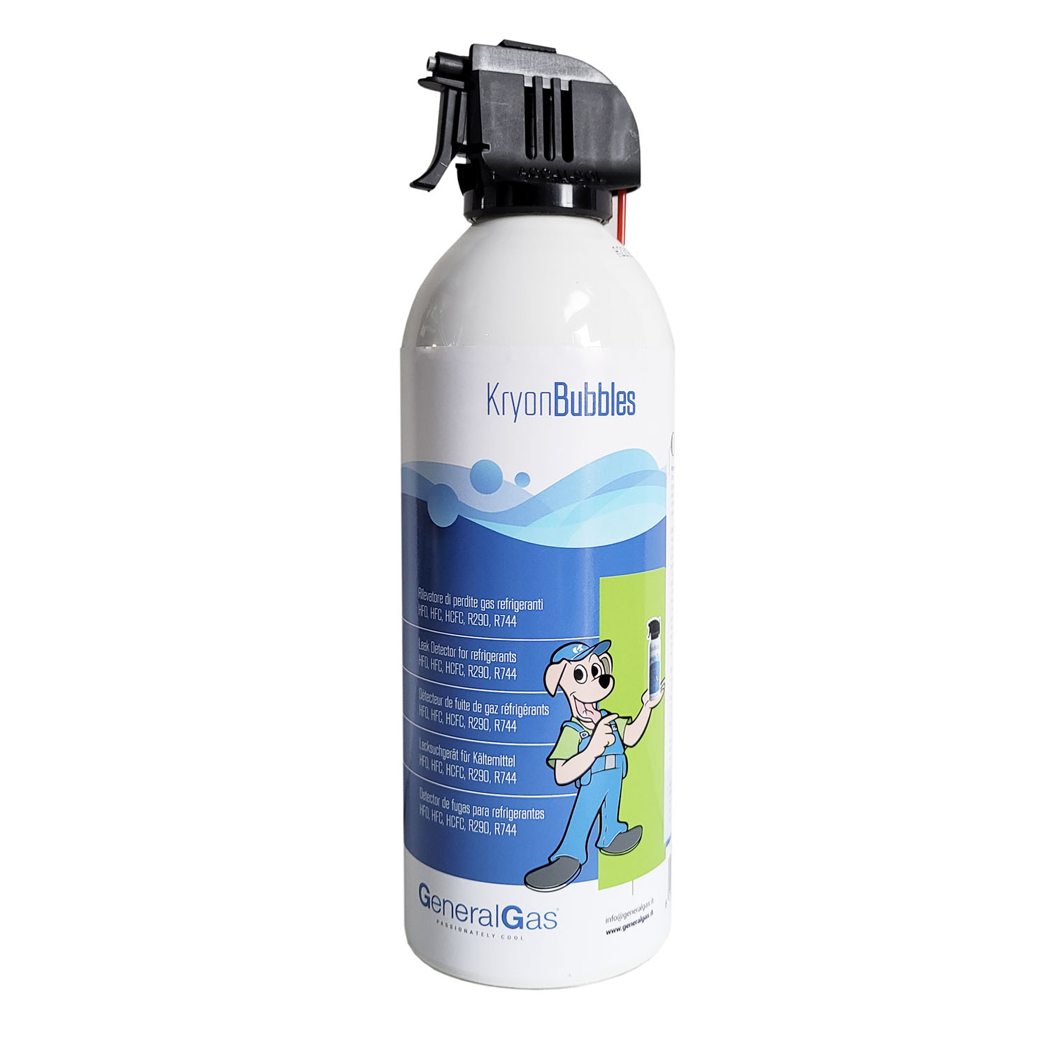 GK Lab KryonBubbles Cercafughe schiumogeno professionale non infiammabile per gas refrigeranti HFO HFC R290 R744 in bomboletta spray alluminio
